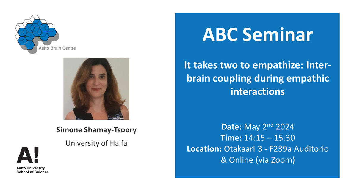 ABC Seminar - It takes two to empathize: Inter-brain coupling during ...